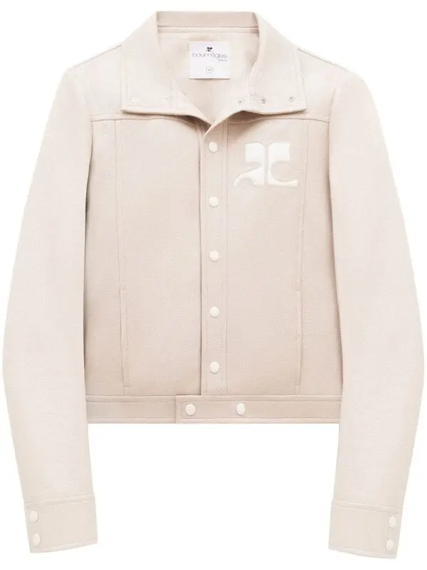 COURREGES Logo-patch Shirt Jacket - Pink