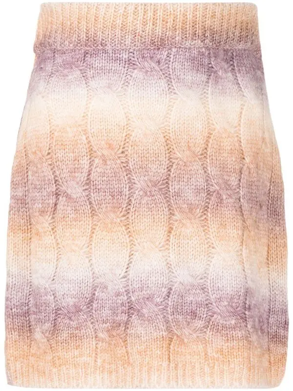 Rokh Striped Cable-knit Mini Skirt