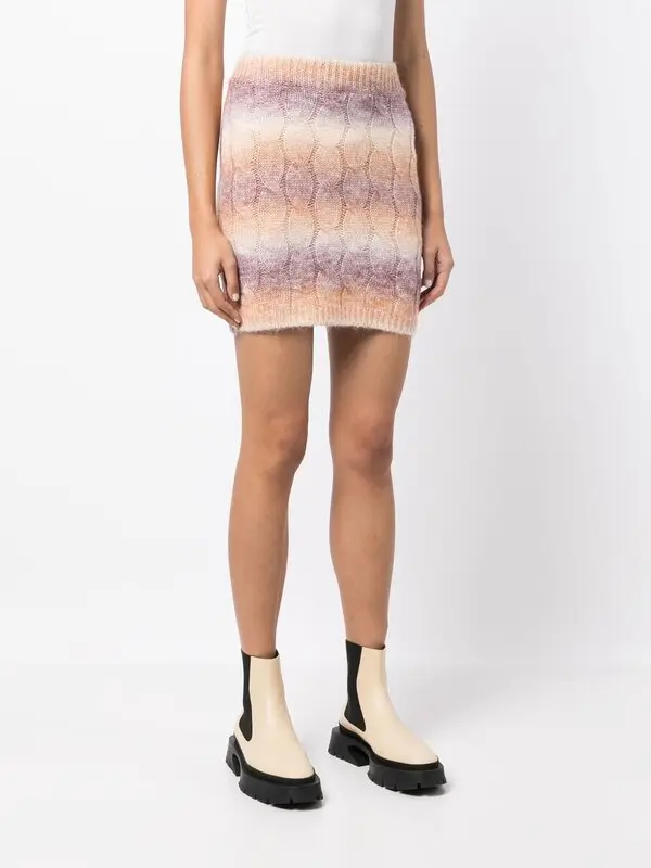Rokh Striped Cable-knit Mini Skirt