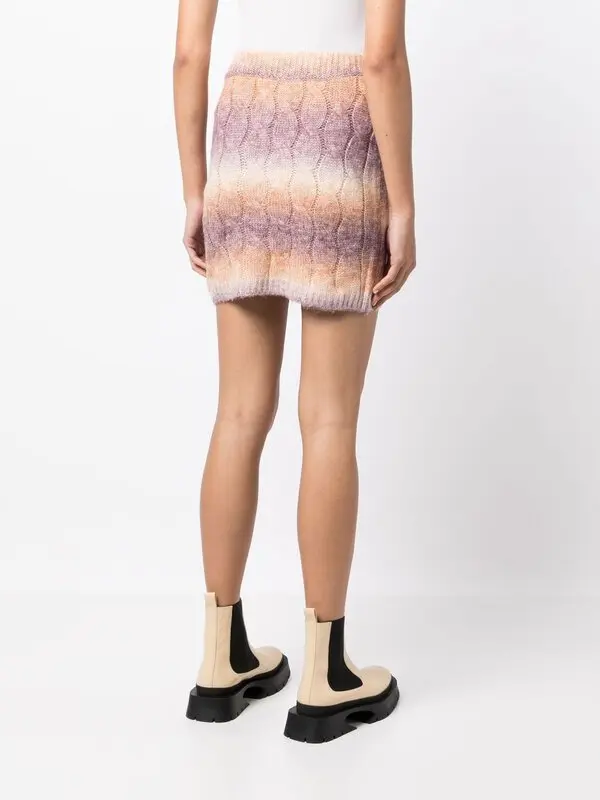 Rokh Striped Cable-knit Mini Skirt