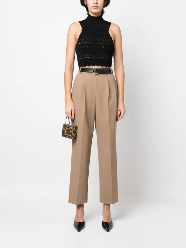 Elisabetta Franchi Logo Patterned-knit Halterneck Top