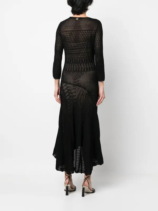 TWINSET Open-knit Midi Dress