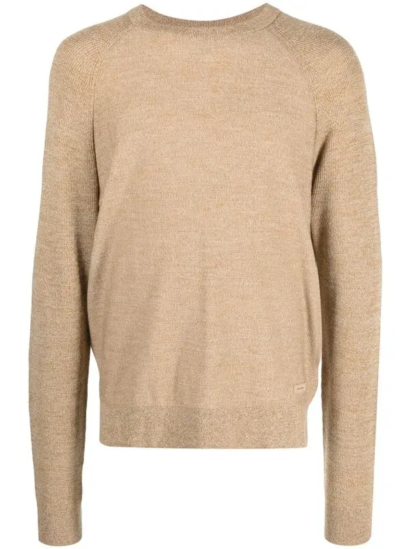 Calvin Klein Wool Crewneck Jumper - Brown