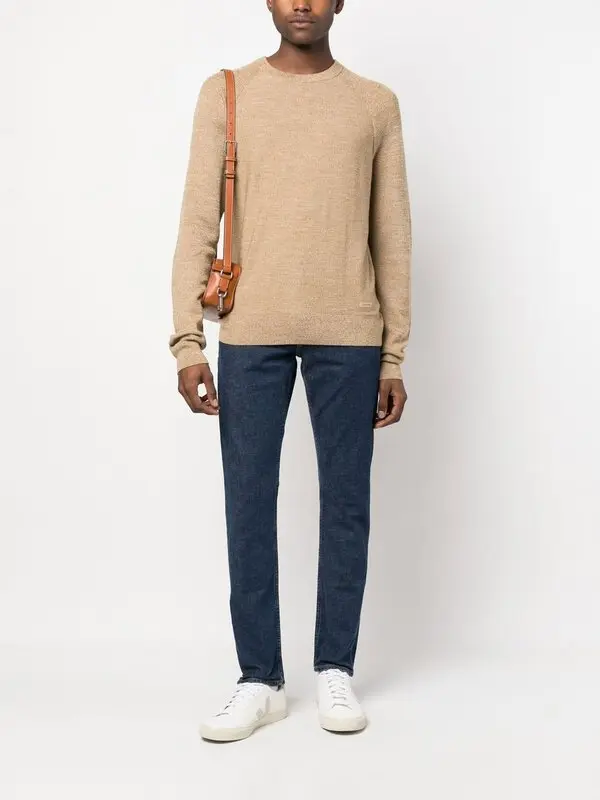 Calvin Klein Wool Crewneck Jumper - Brown