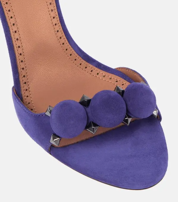 Alaïa La Bombe 90 Suede Sandals - Purple