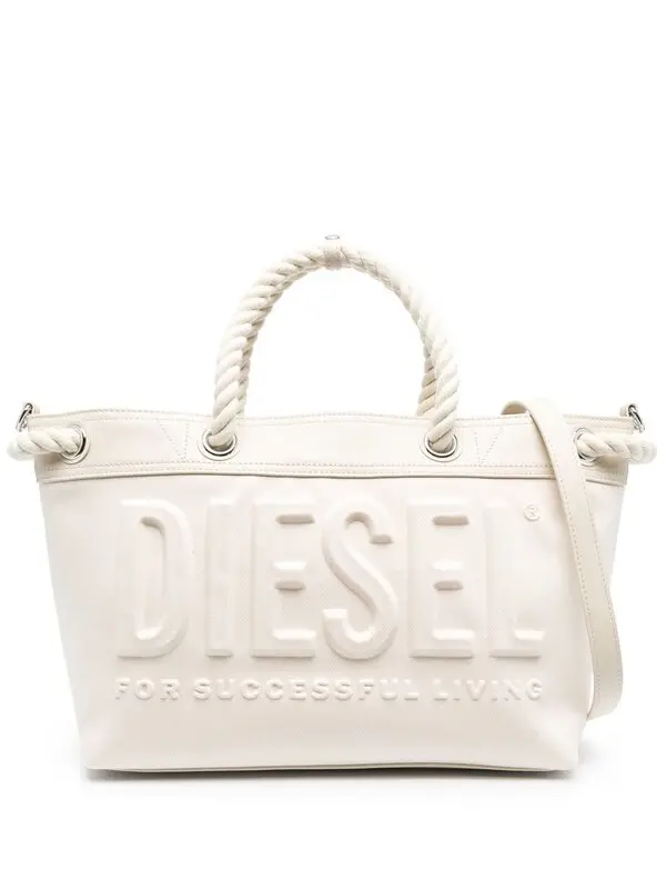 Diesel Rope Logo-Embossed Tote Bag - Neutrals | Editorialist