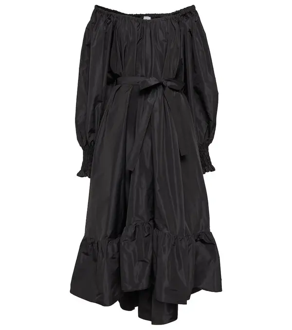 PATOU Off-shoulder Faille Maxi Dress - Black