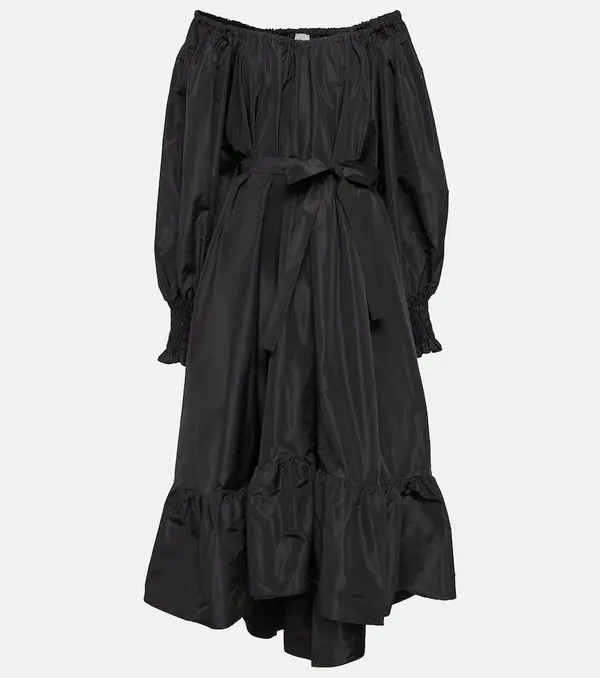 PATOU Off-shoulder Faille Maxi Dress - Black