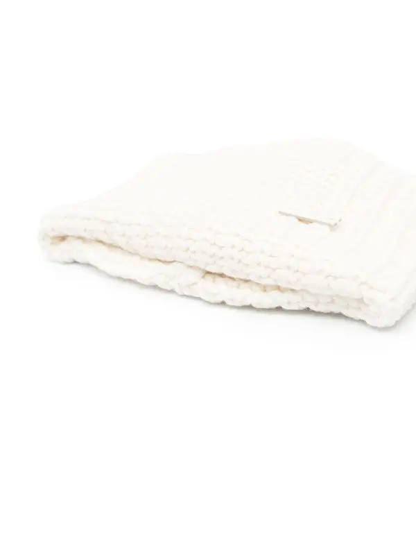 Saint Laurent Logo-plaque Chunky Knit Cashmere Beanie