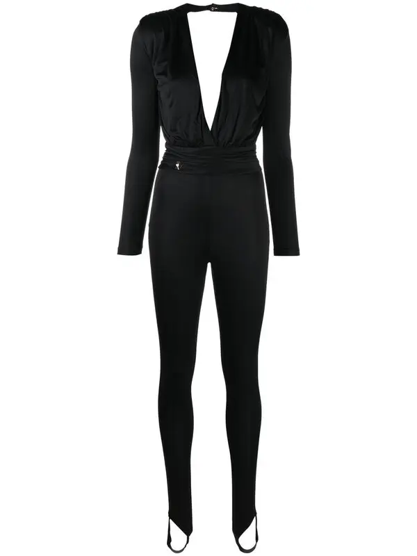 Philipp Plein Plunging V-neck Jumpsuit - Black