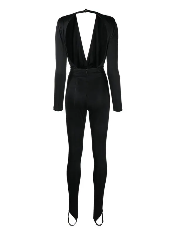 Philipp Plein Plunging V-neck Jumpsuit - Black
