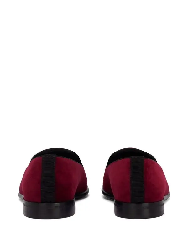 Dolce & Gabbana Embroidered Velvet Slippers - Red