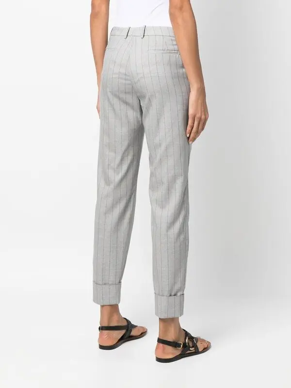 Fabiana Filippi Pinstriped Virgin Wool Trousers - Grey