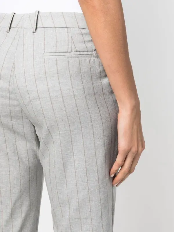 Fabiana Filippi Pinstriped Virgin Wool Trousers - Grey