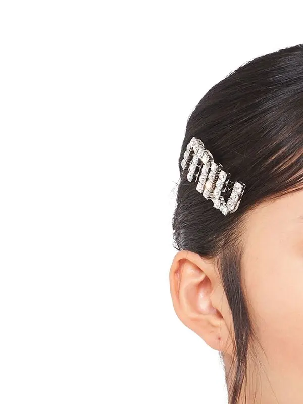 Miu Miu Crystal-embellished Logo Hair Clip