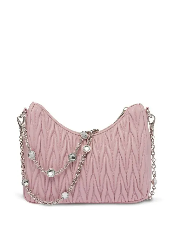 Miu Miu Matelassé Leather Shoulder Bag Pink Editorialist