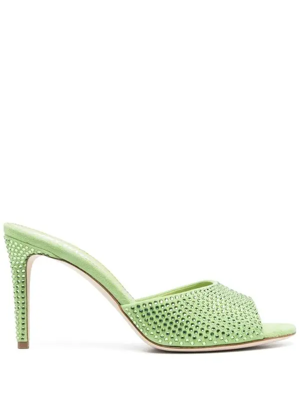 Paris Texas Crystal-embellished Stiletto Sandals - Green