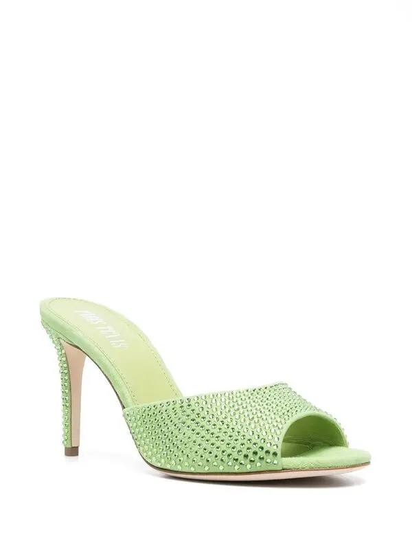 Paris Texas Crystal-embellished Stiletto Sandals - Green