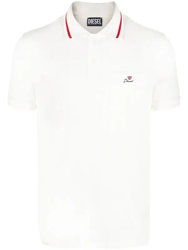 DIESEL® Embroidered-logo Polo Shirt - White