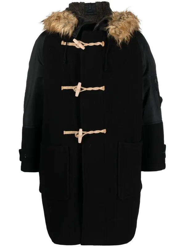Junya Watanabe Contrast-sleeve Duffle Coat