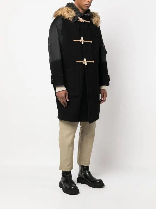 Junya Watanabe Contrast-sleeve Duffle Coat