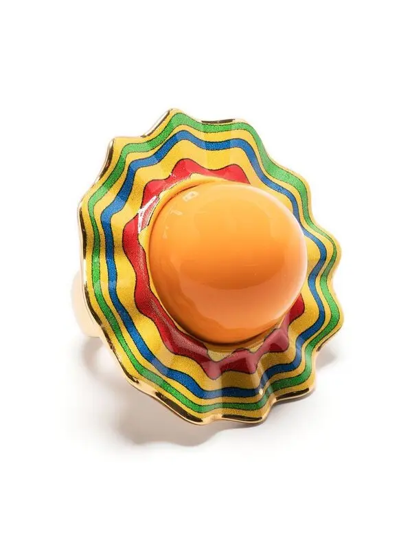 Moschino Rippled Cocktail Ring