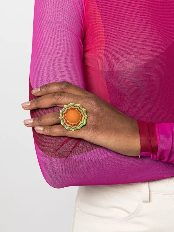 Moschino Rippled Cocktail Ring