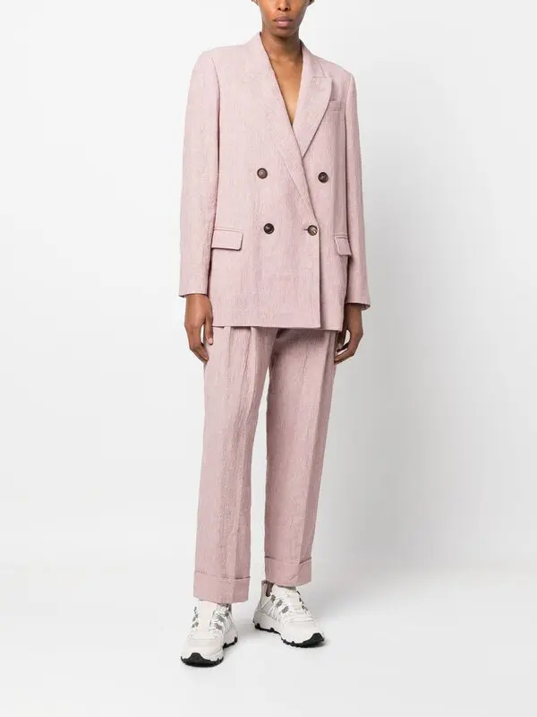 Brunello Cucinelli Double-breasted Linen Blazer