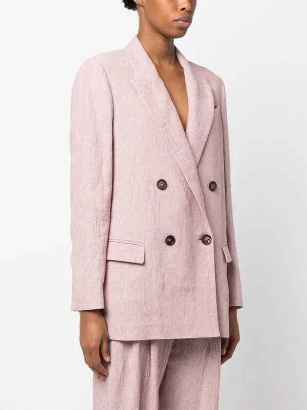 Brunello Cucinelli Double-breasted Linen Blazer