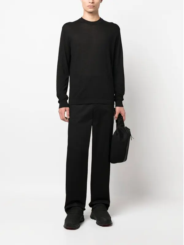 Versace La Greca Cotton-silk Jumper - Black