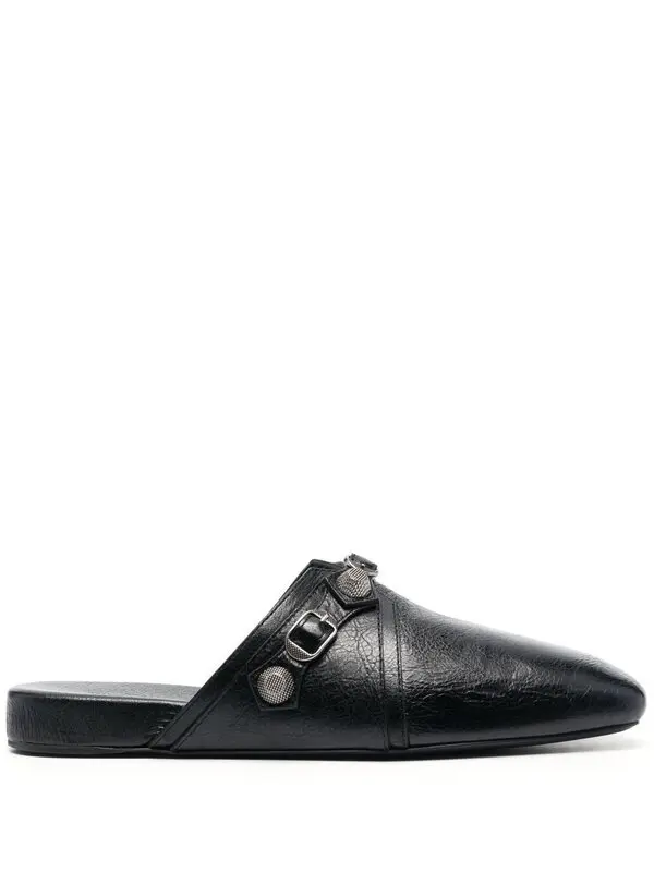 Balenciaga Cosy Cagole Leather Mules - Black