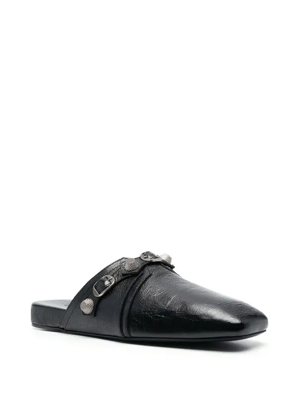 Balenciaga Cosy Cagole Leather Mules - Black