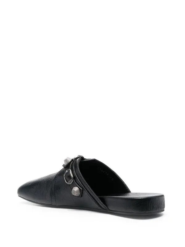 Balenciaga Cosy Cagole Leather Mules - Black