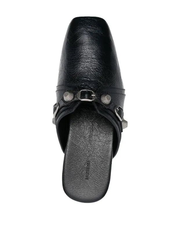 Balenciaga Cosy Cagole Leather Mules - Black