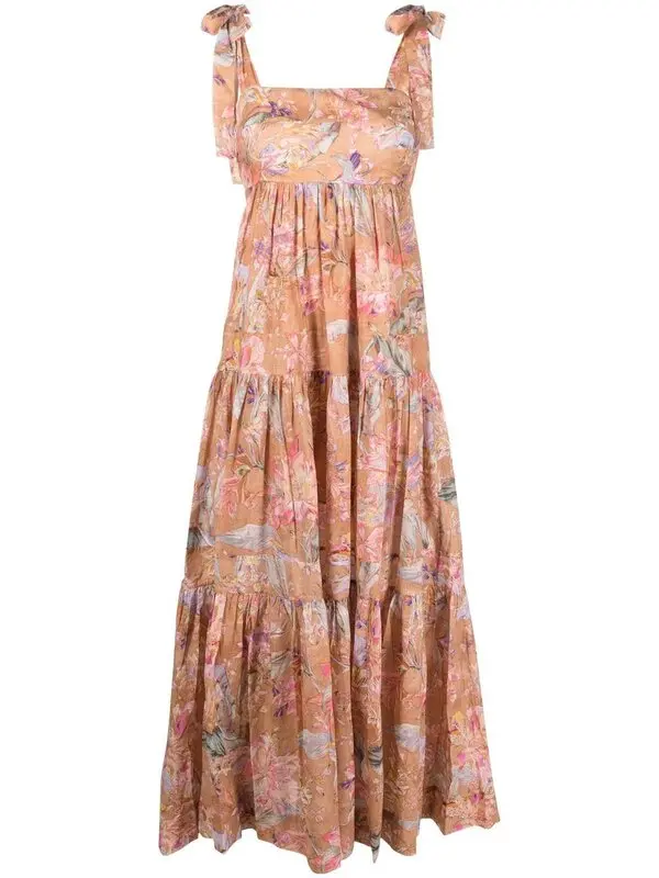 Zimmermann Cira Floral-print Dress - Brown