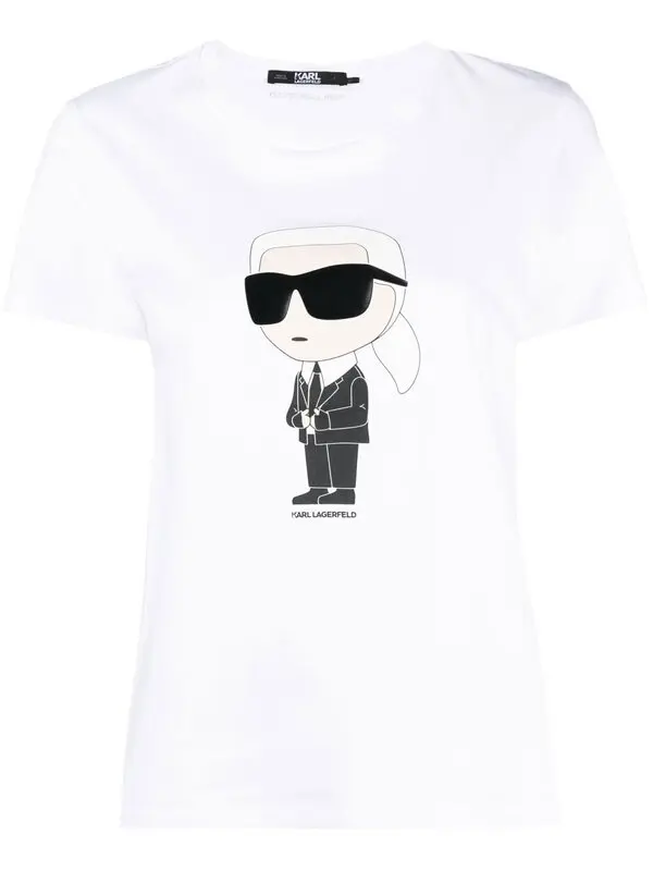 Karl Lagerfeld Ikon Organic-cotton T-shirt - White