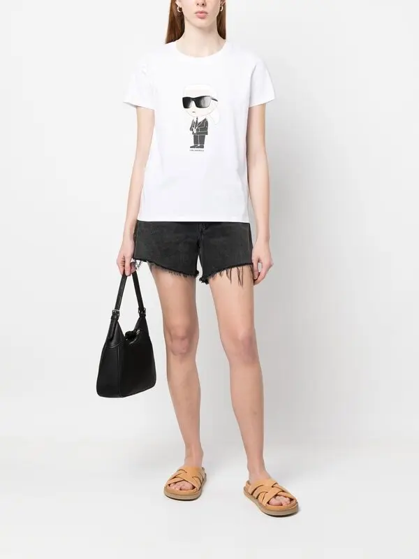 Karl Lagerfeld Ikon Organic-cotton T-shirt - White