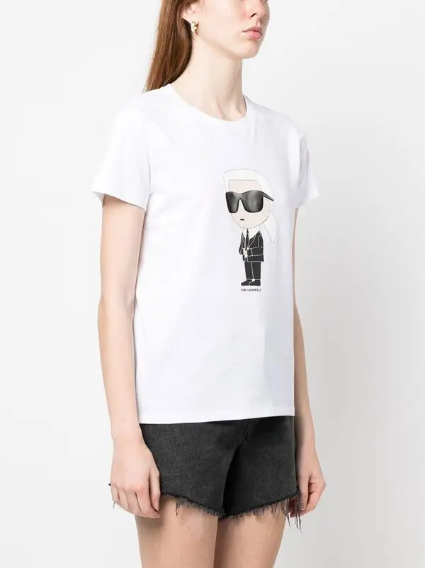 Karl Lagerfeld Ikon Organic-cotton T-shirt - White