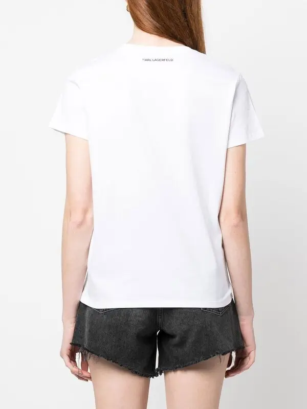 Karl Lagerfeld Ikon Organic-cotton T-shirt - White