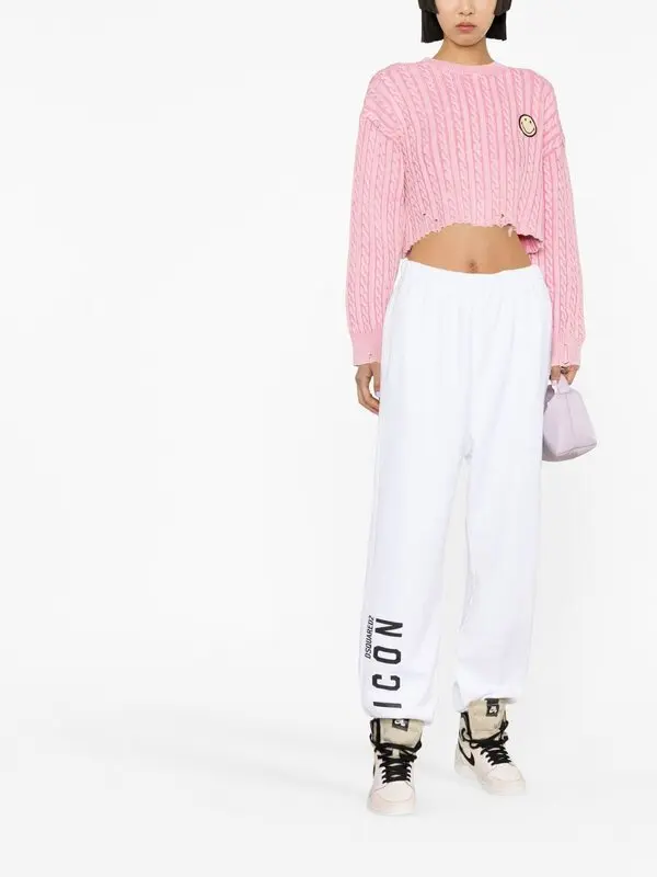 Dsquared2 Icon Logo Jersey Track Pants - White