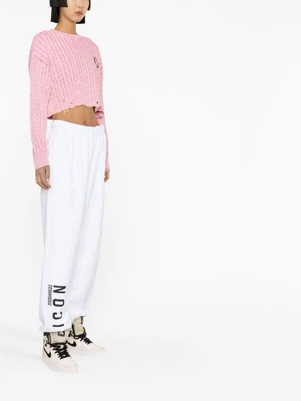 Dsquared2 Icon Logo Jersey Track Pants - White