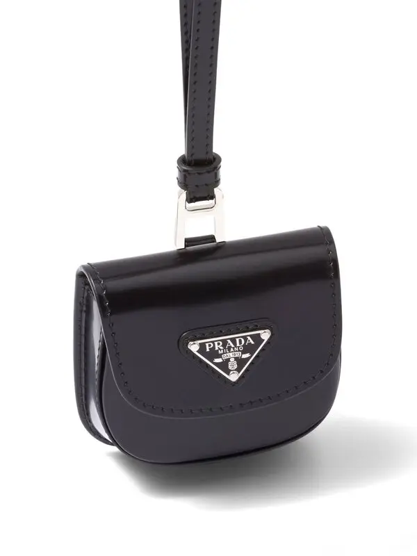 Prada Cleo Leather Airpods Case - Black | Editorialist