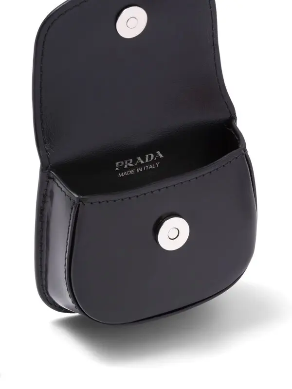 Prada Cleo Leather Airpods Case - Black | Editorialist