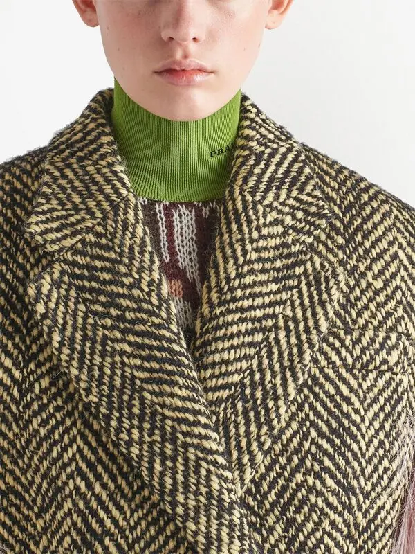 Prada Double-breasted Shearling Coat