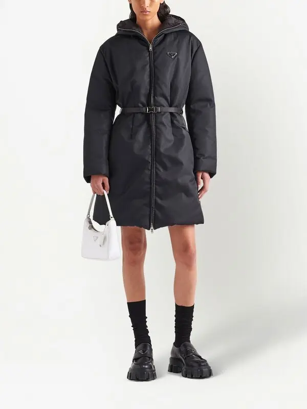 Prada Re-nylon Hooded Down Coat