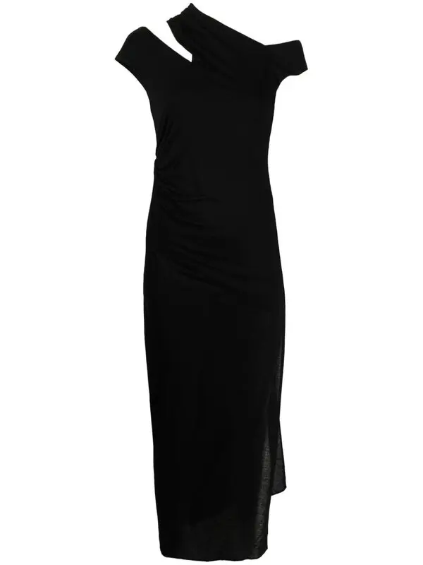 helmut lang asymmetrical jersey dress Womens Black Wind Halter Asymmetric Jersey Mini Dress