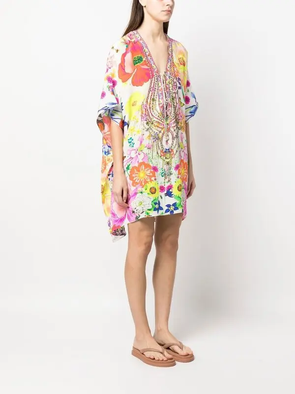 camilla fairy gang dress Camilla Fairy Gang-Print Kaftan In White - 33% Off