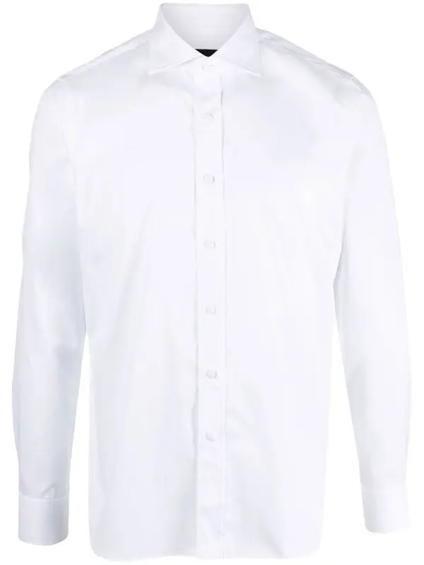 Tagliatore Cutaway-collar Cotton Shirt