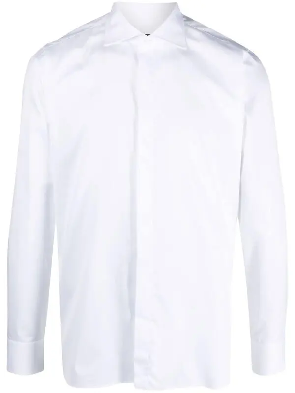 Tagliatore Cutaway-collar Cotton Shirt