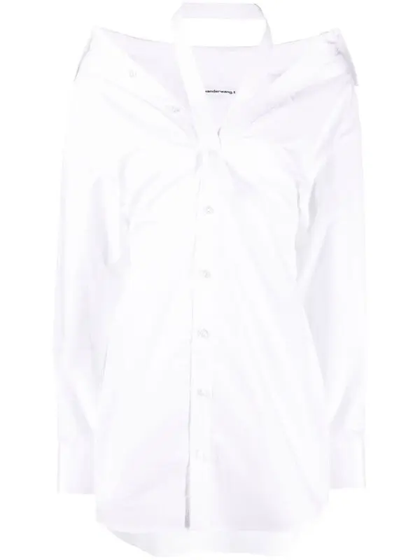 Alexander Wang Off-shoulder Shirt Dress - White